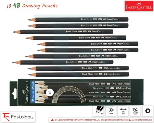 FABER CASTELL 2H H HB 2B 3B 4B 5B 6B 8B Graded Pencils Draw Sketch Tone ...