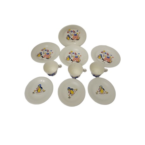 Edwin M Knowles Maker Childs Tea Set 10 Pieces Circus Pattern Vintage c ...