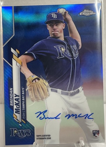 Brendan McKay (RC) Blue Refractor Auto #d/150 2020 Topps Chrome Rays | eBay