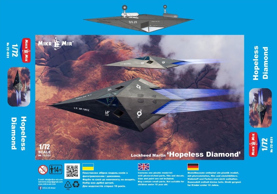 Mikro Mir 72-031 Lockheed Martin Hopeless Diamond Plastic model kit 1/ ...