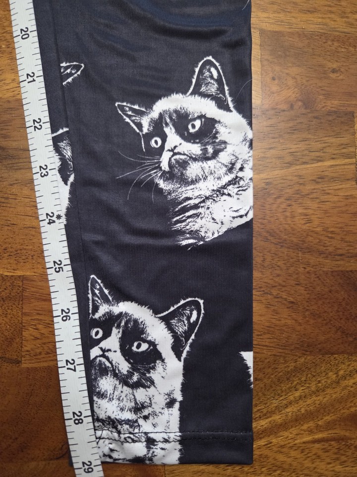 Grumpy Cat Pattern Tardar Sauce Meme Funny Juniors Leggings O/S | eBay