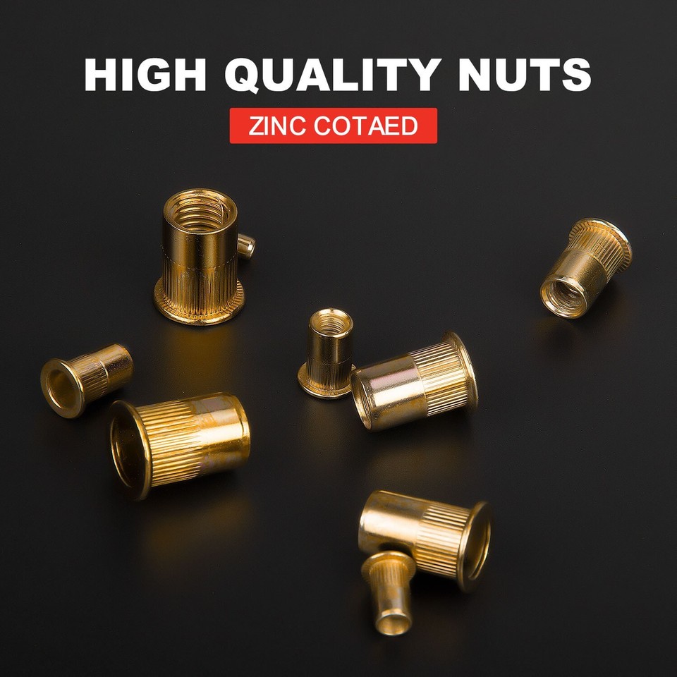 TOPEX 160PCS Heavy Duty Nut Rivet Riveter Rivnut Nutsert Gun Thread M3 ...