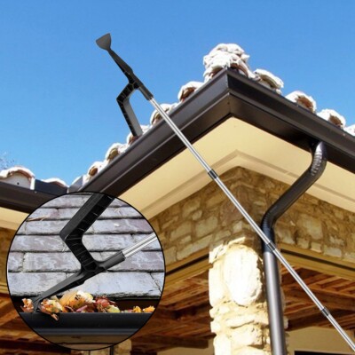 Gutter Scoop Cleaning Tool with Pole – Roof Leaf Remover for House ...