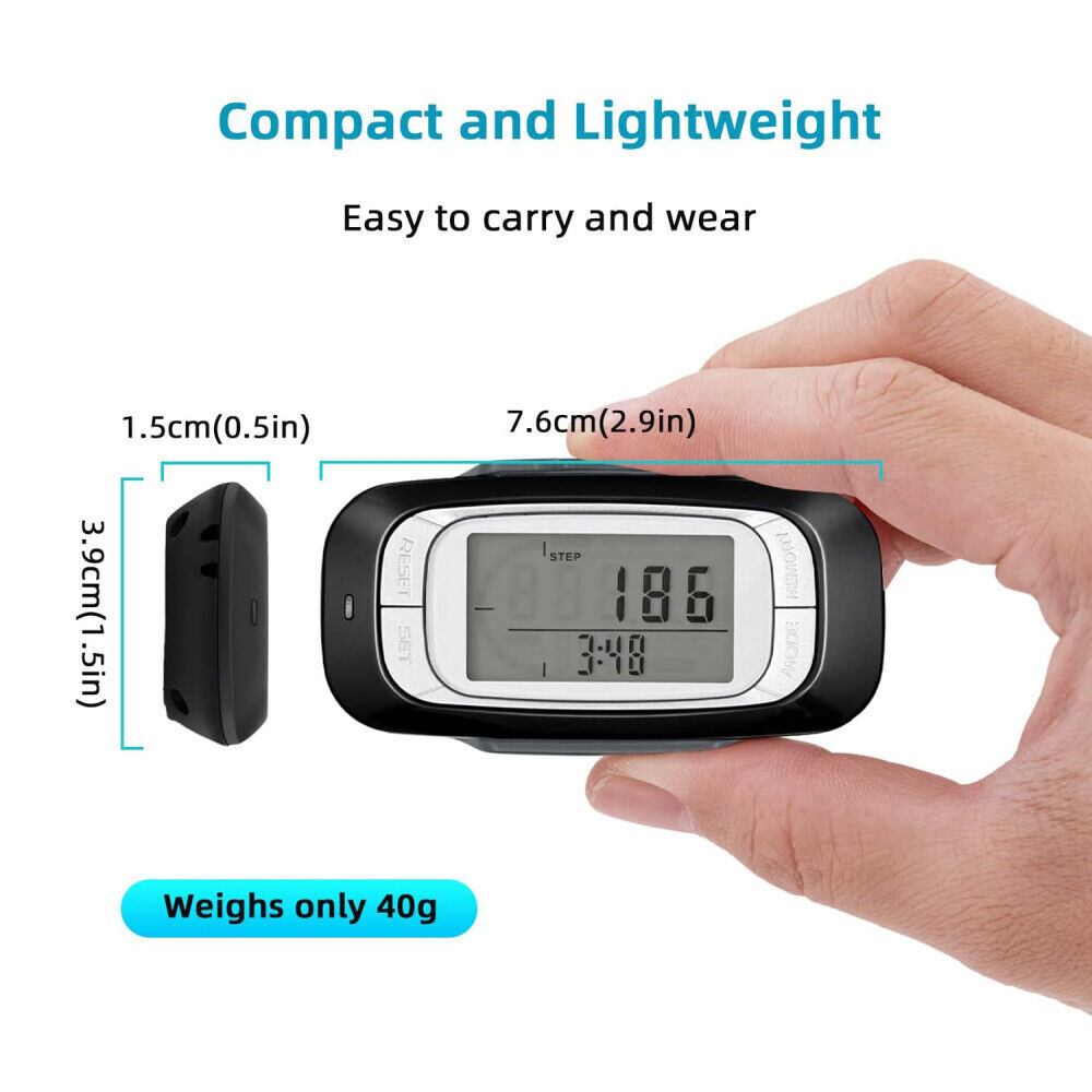3D Sensor LCD Pedometer Step Walking Distance Calorie Counter Jogging ...