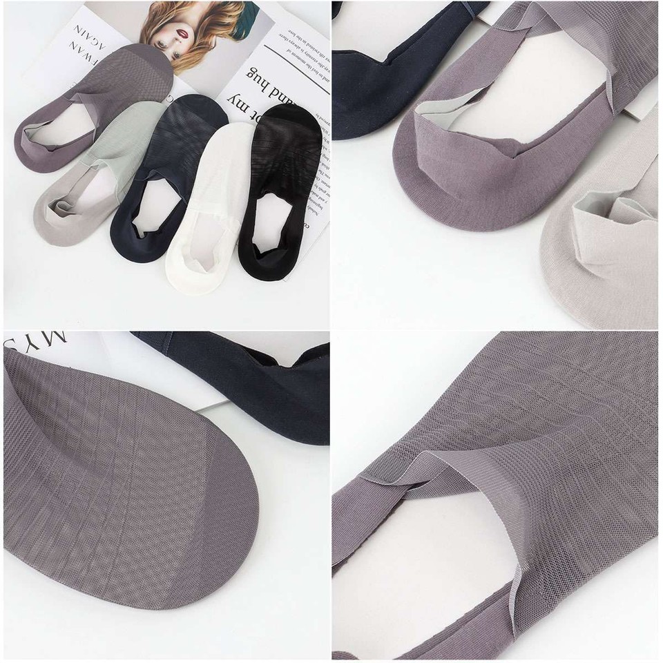 3/ 5Pairs Mens Cotton Mesh Socks No Show Ankle Low Cut Nonslip ...