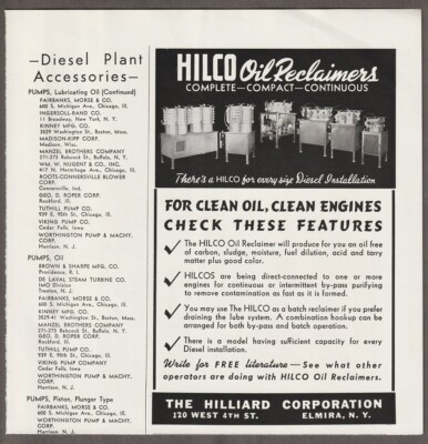 1942 HILCO OIL RECLAIMERS Magazine AD ~ Hilliard Co., ELMIRA, NY | eBay