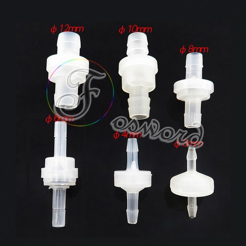 Plastic One Way Non-return Valve Fuel Gas Liquid Air CLEAR 3mm 4mm 6 ...