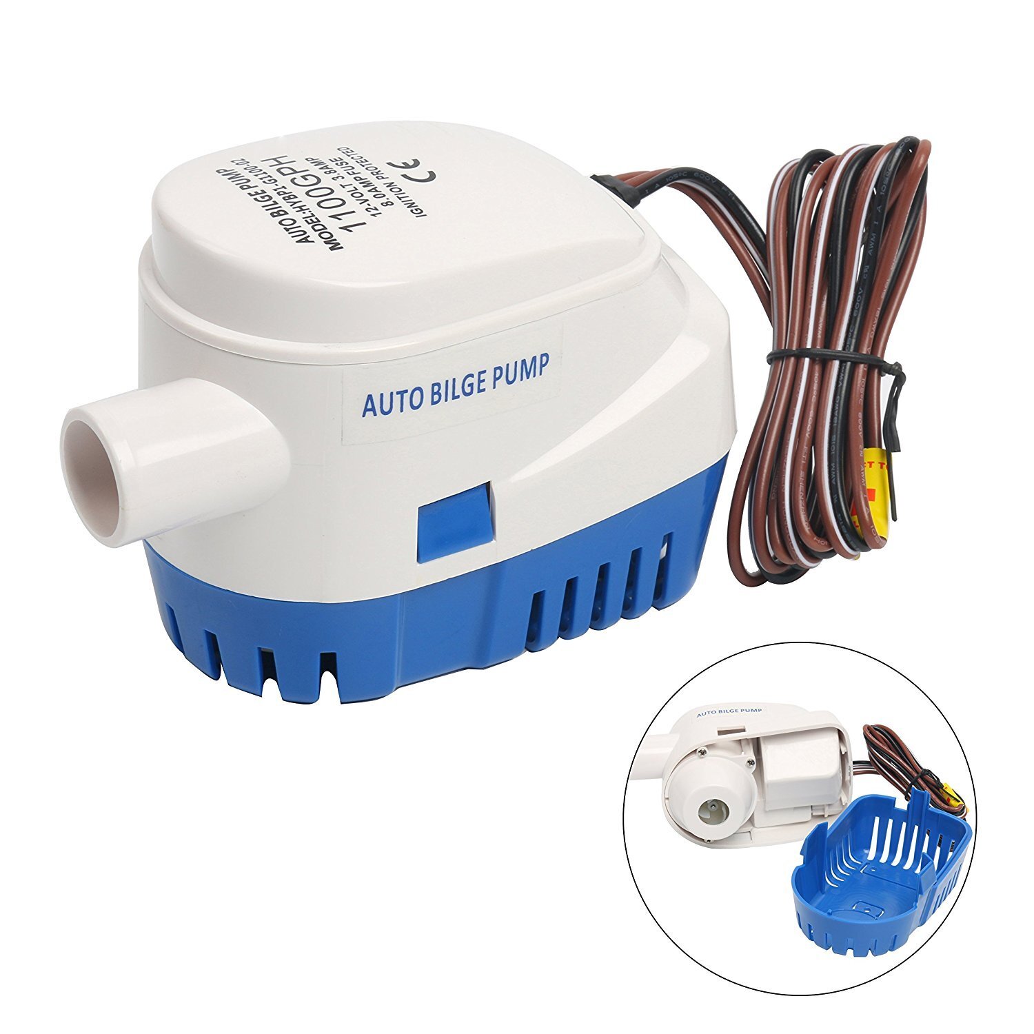 1100 GPH 12V Automatic Submersible Bilge Water Pump Auto Float Switch ...