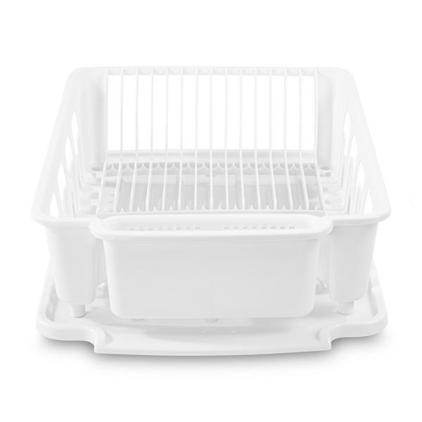 New Sterilite 2-Piece Large Kitchen Sink Tabletop Set Dish Rack Drainer ...