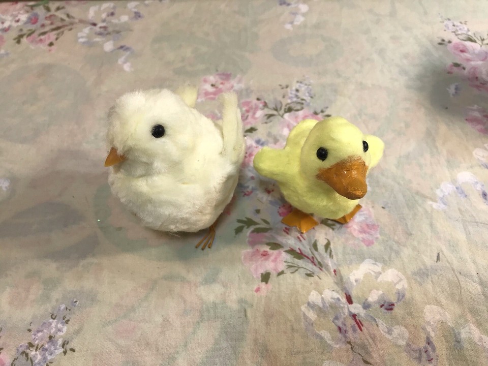 Vintage Feather Fuzzy Easter Chicks Duckling & Gosling Easter Decor | eBay