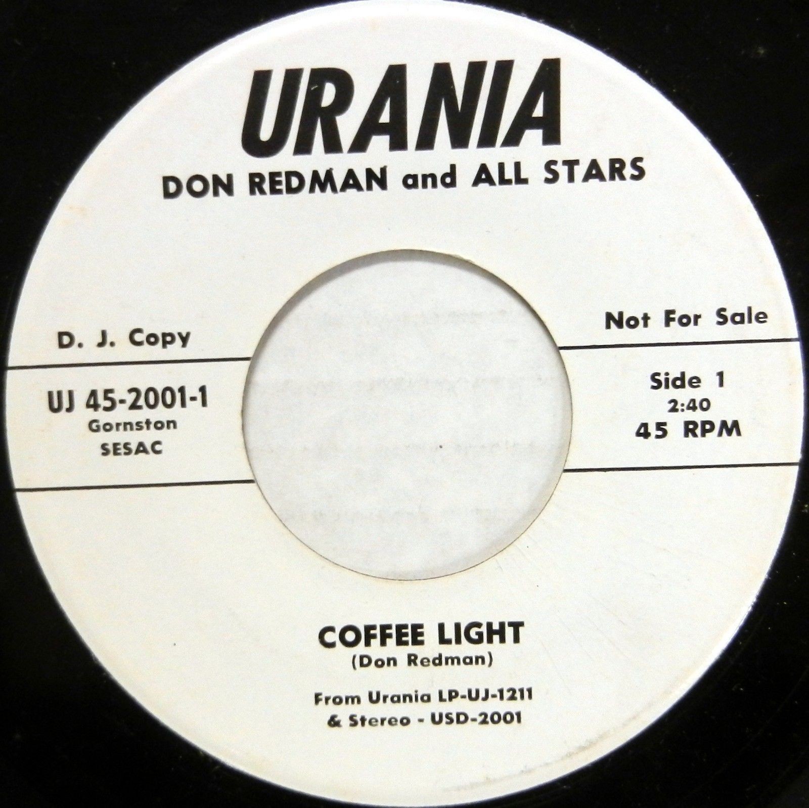 Don Redman & All Stars 45 Kaffee Licht Urania Swing Jazz Promo Wl ...