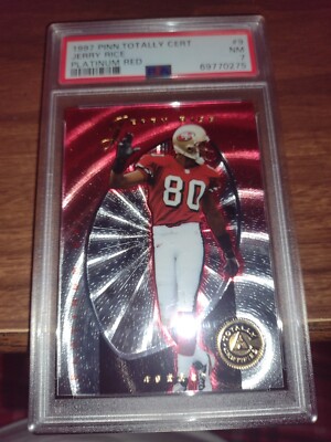 Jerry Rice Pinnacle #9 Platinum Red 1997 Graded 7 beautiful card NEW | eBay