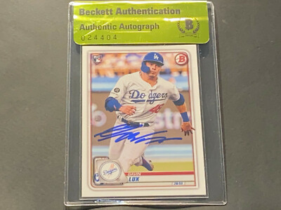 Gavin Lux Los Angeles Dodgers Auto Signed 2020 Bowman ROOKIE BECKETT ...