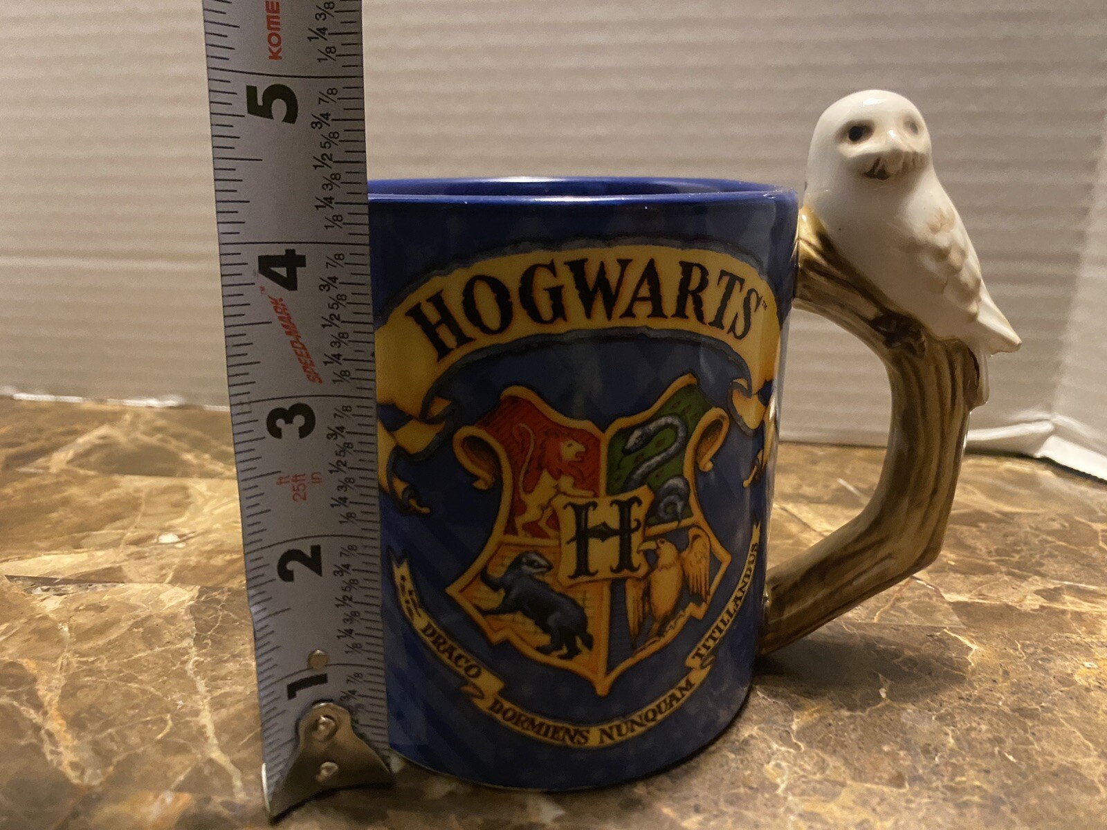 Harry Potter Hogwarts Hedwig Owl Crest Blue Mug Ceramic Tea Coffee Cup ...
