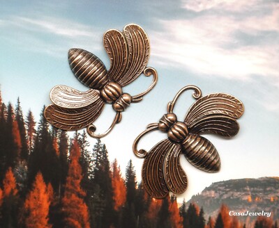 #5010 ANTIQUED GOLD LARGE SPLIT WING MOTH COMPONENT - 2 Pcs | eBay
