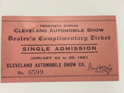 1921 Cleveland Auto Show Ticket | eBay