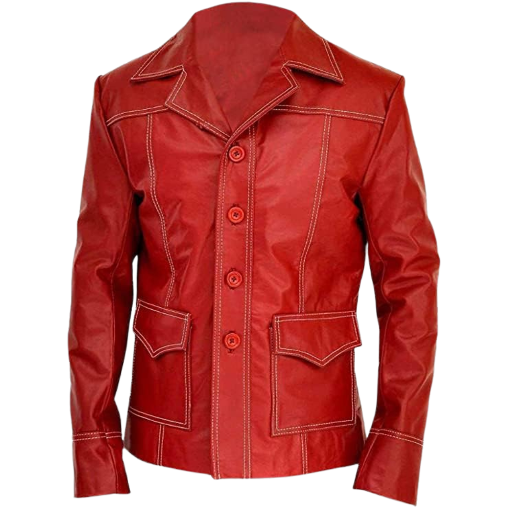 Men's Mayhem Club Jacket Biker Red Leather Coat Inspired by FC Tyler ...