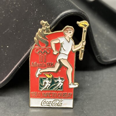 1996 Atlanta Olympics Torch Relay Vintage Hat Brooch Pin Coca Cola NEW ...