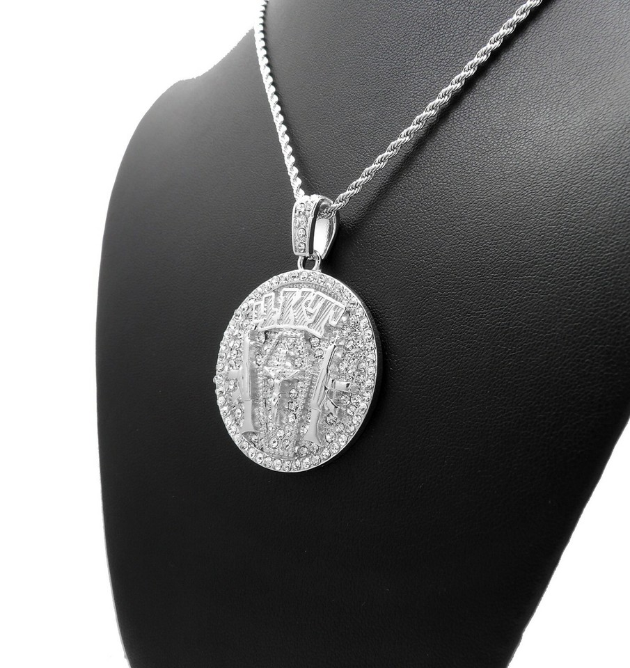 Hip Hop NBA YoungBoy 4KT Icy Pendant & 18" 20" 24" Cuban Rope Box Chain ...