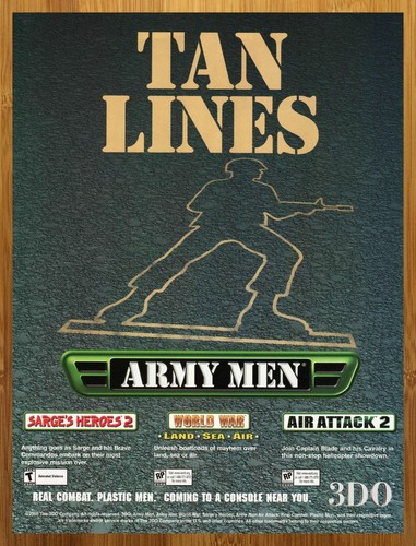 2000 Army Men N64 PS1 PC Print Ad/Poster Sarge's Heroes 2 World War Air ...