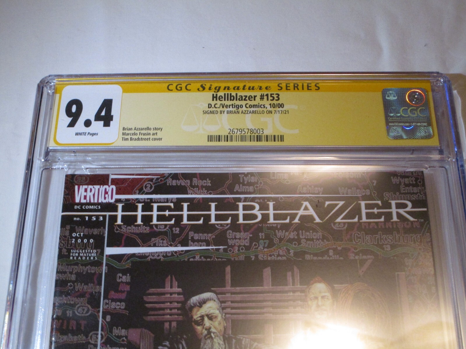 CGC SS 9.4 DC Comics Hellblazer #153 Signed Brian Azzarello | eBay