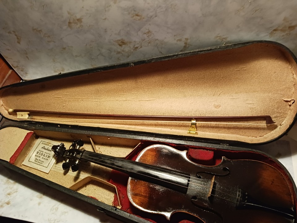 ~FLAMED~Vintage Hopf Violin Estate Found With FANCY Bone BOW Machine ...