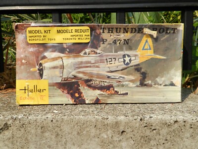 Vintage HELLER, 1/72 Scale P47,THUNDERBOLT WWII Plane Model Kit #L084 ...