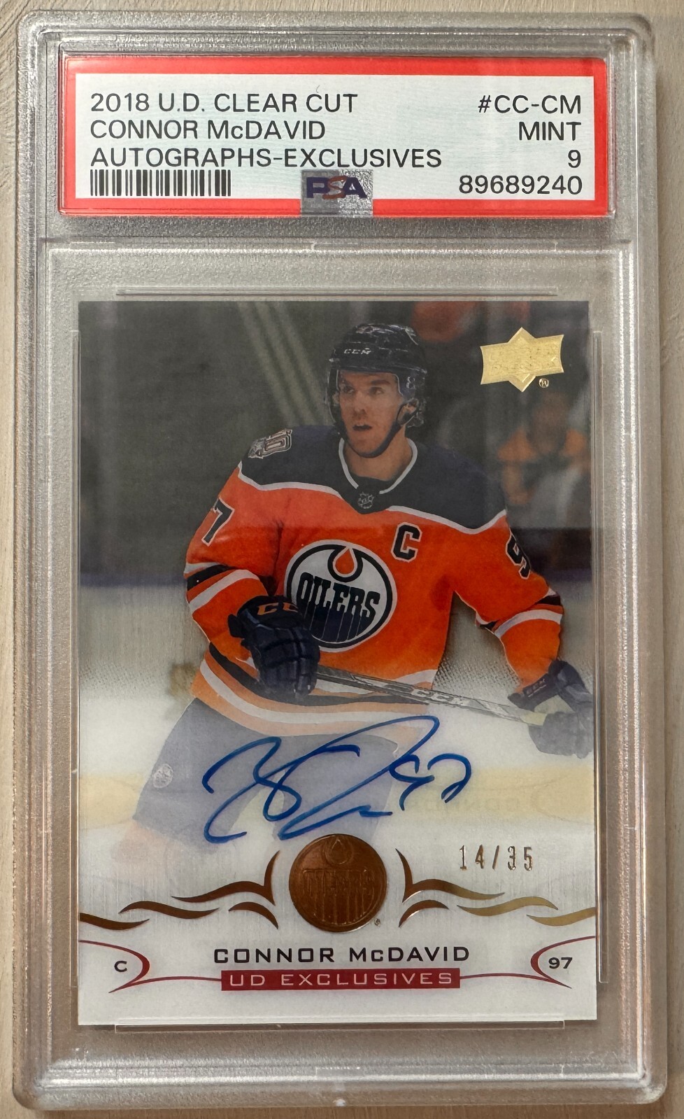 2018-19 Upper Deck Clear Cut Exclusives Connor McDavid Auto Autograph ...