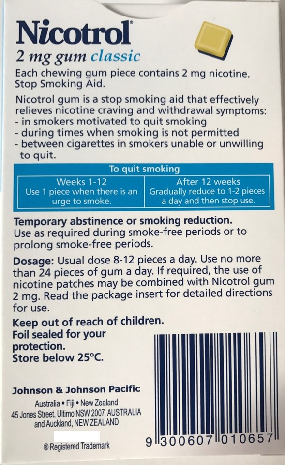 Nicotrol Nicotine Gum 2mg Classic. 6 Boxes of 105 Gums. Total 630. Exp ...