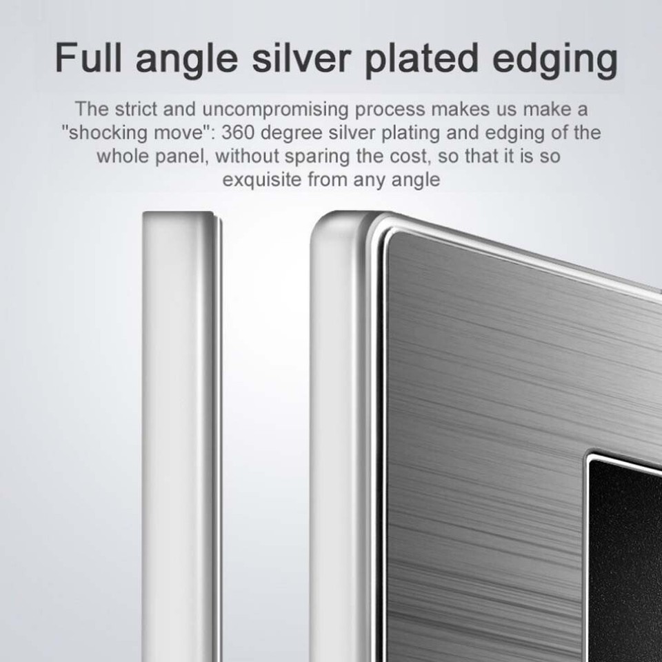 1/2/3 Gang 1-2 Way Stainless Steel LED Display Switch Wall Lamp Light ...