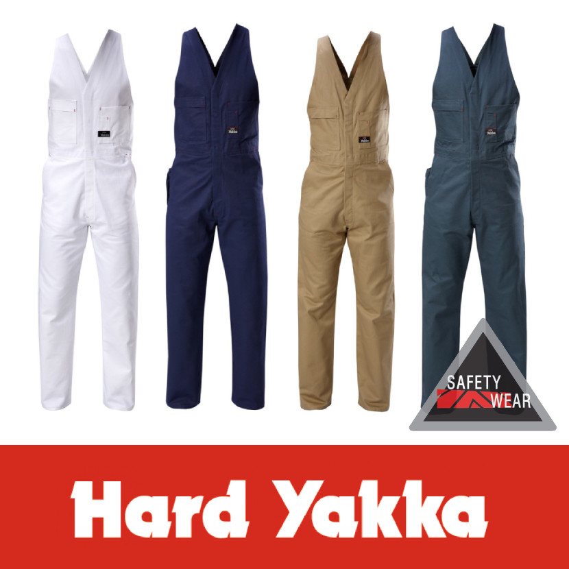 Hard Yakka Action Back Overalls Cotton Drill Tradesman Work Carpenter ...