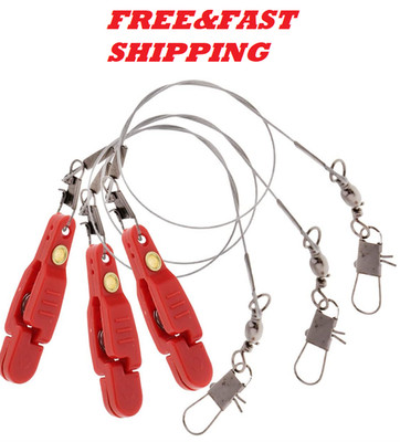 3 Pack Downrigger Fishing Quick Release Clips with Steel Fishing Line ...