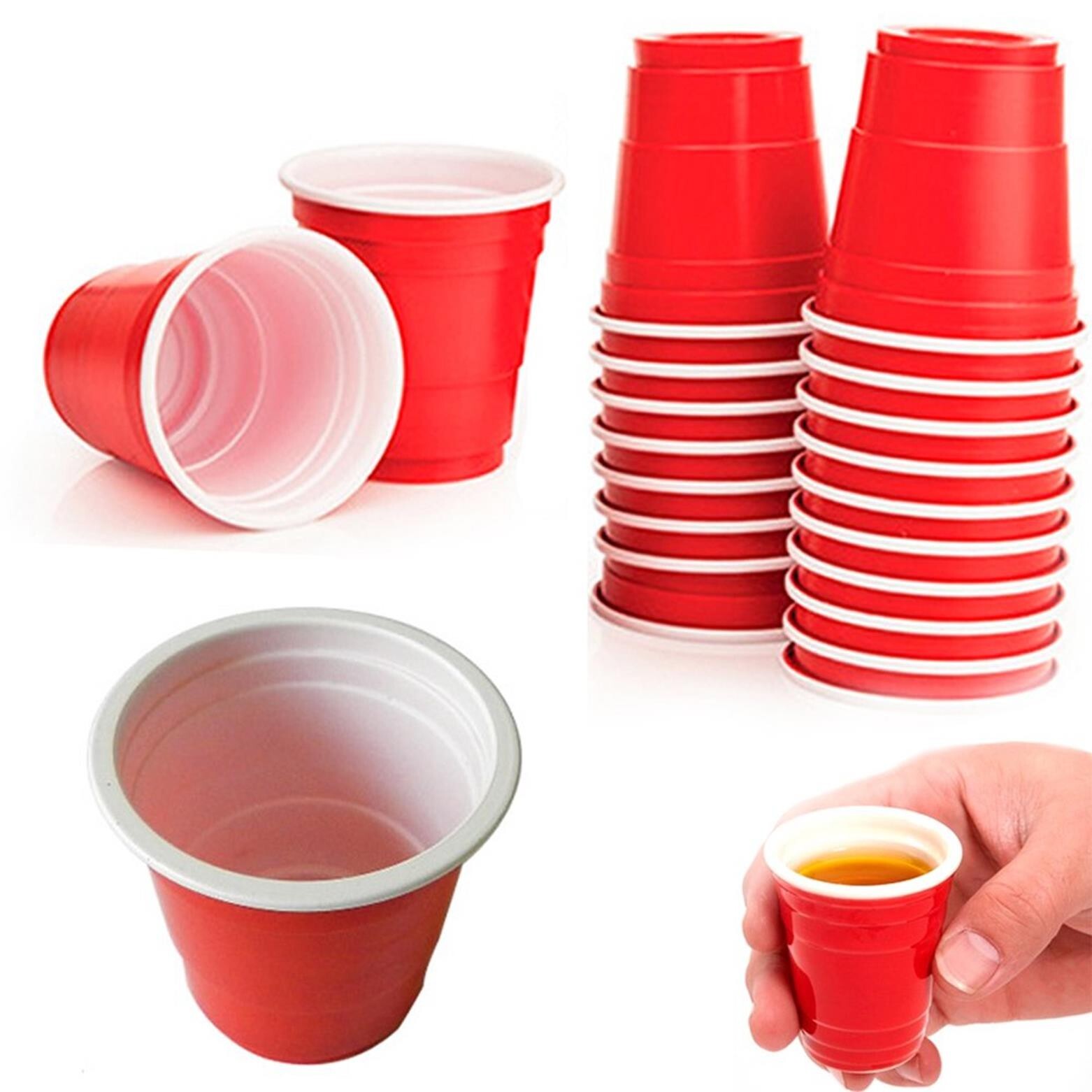 Party Favors 20ct Disposable Plastic MINI RED CUPS/Shot Glasses, 2oz | eBay