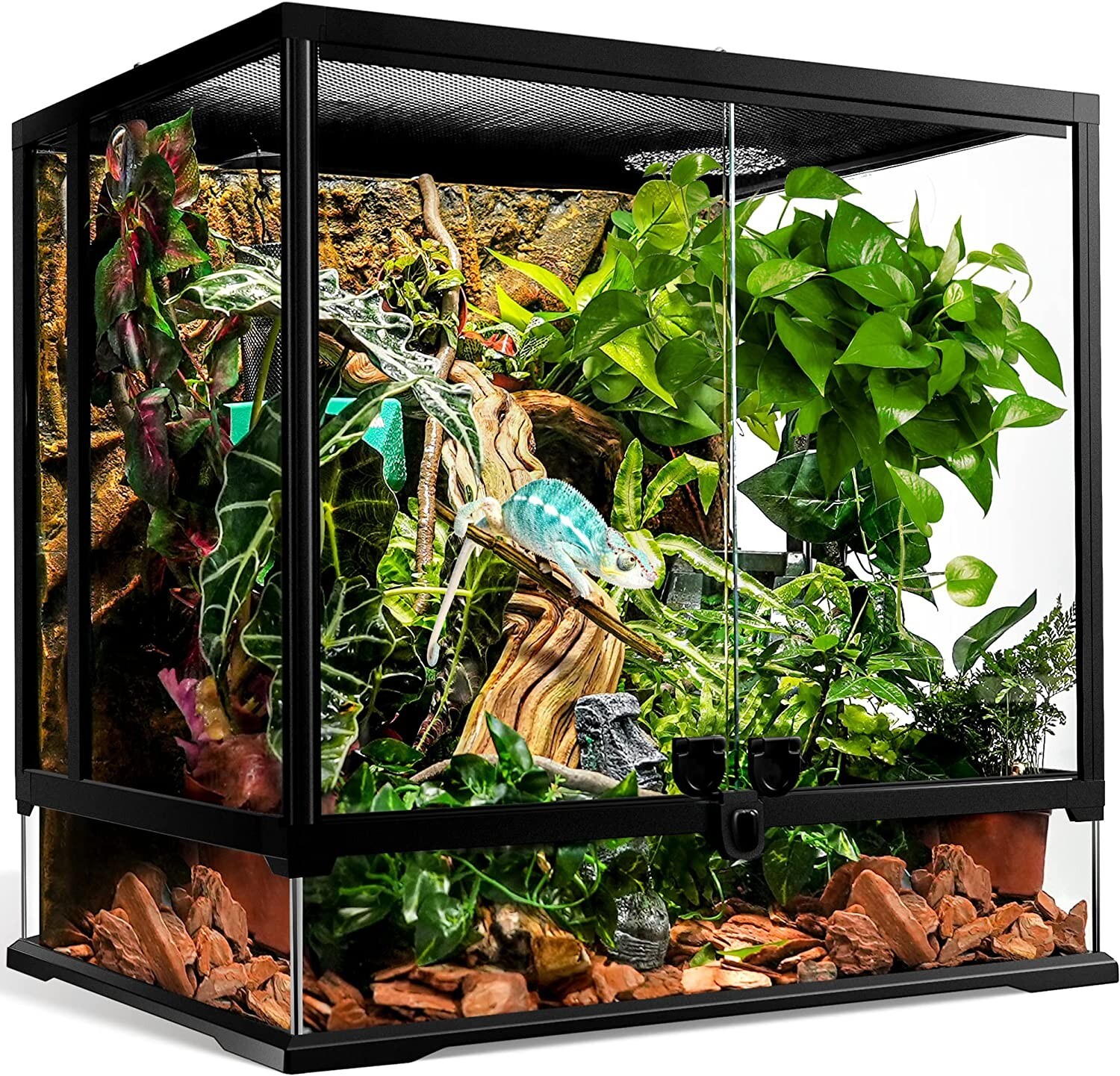 Professional Glass Terrarium Reptile Habitat Tank Aluminum Alloy Frame ...