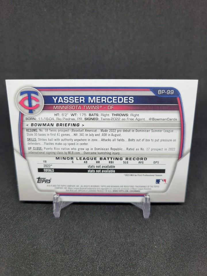 Yasser Mercedes 2023 Bowman Prospect BP-99 | eBay