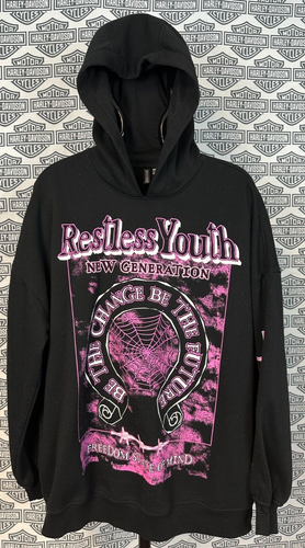 Restless Youth Spiderweb Goth Barbed Wire Pullover Hoodie Adult Large ...