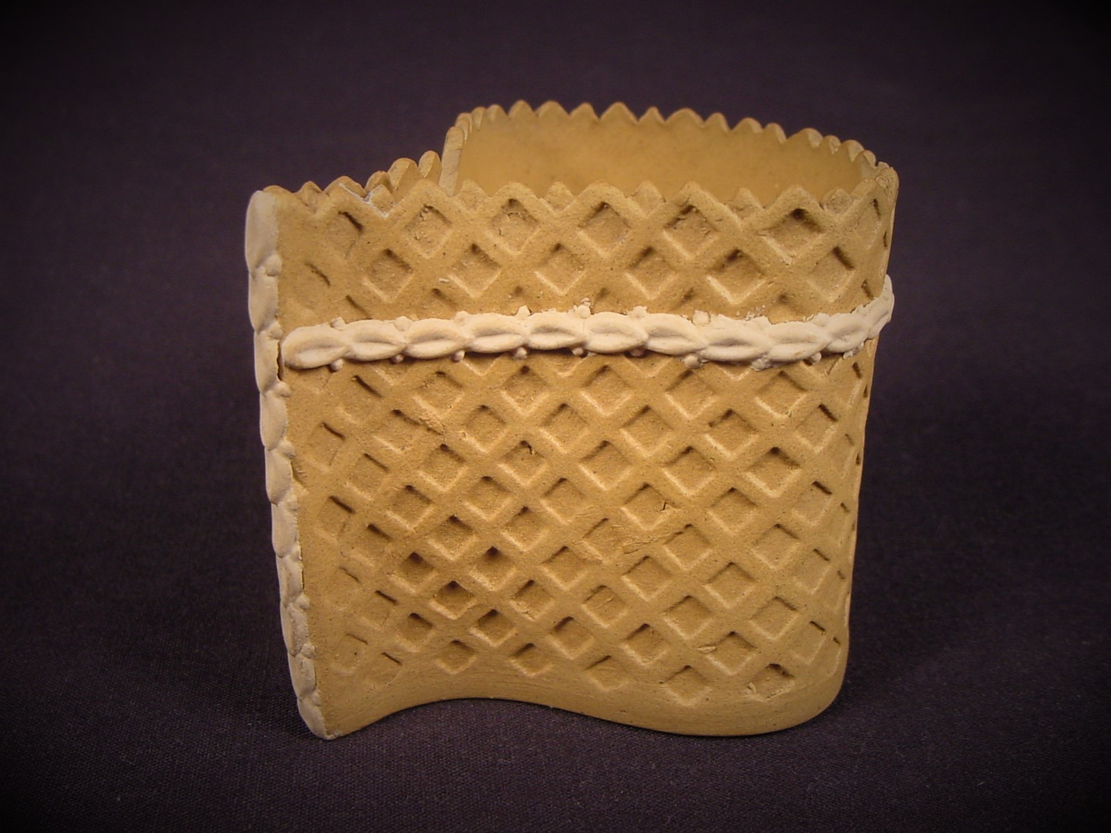 VERY RARE EARLY 1800s WHITE BAND CUSTARD CUP CANEWARE CANE YELLOW WARE ...