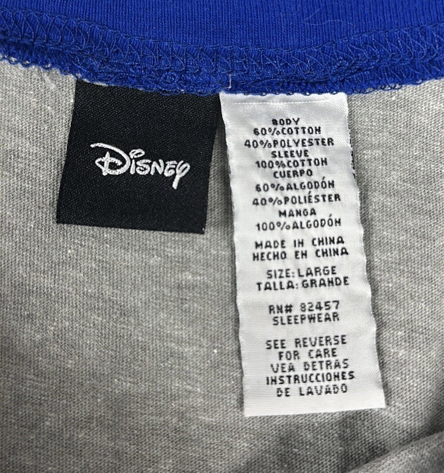 Disney World Women's Grey Blue Raglan Goofy Graphic Short Sleeve Top T ...