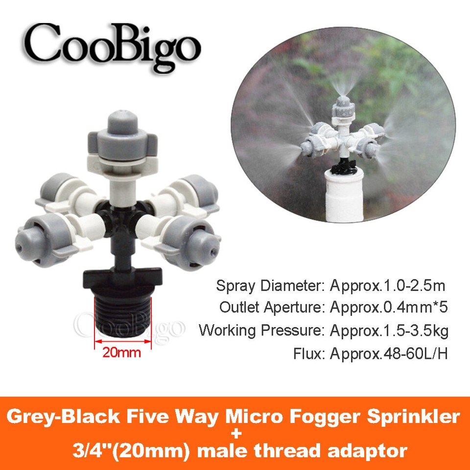 5 in 1 Sprinkler Head Drip Irrigation Emitter Sprayer Nozzle Watering ...