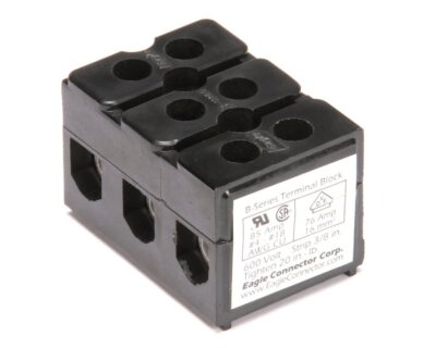 TERMINAL BLOCK 3 POLE MAX 600V 85 AMP B000A for Grindmaster GRIB000A | eBay