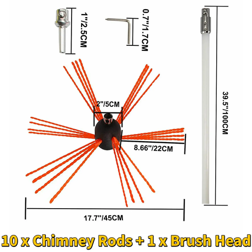 Succebuy Chimney Cleaner Sweep Kit Nylon Electrical Drill Drive ...