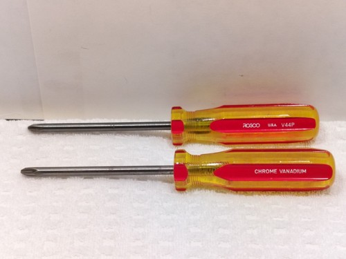 Vintage Rosco Tools Phillips Head Screwdriver V44P Plastic Handle USA 8 ...