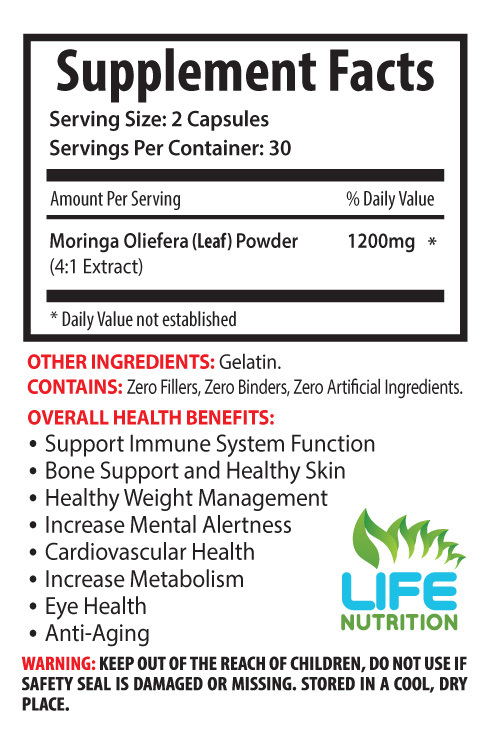 immune support pills - MORINGA OLIEFERA 1200MG 3B - simple life moringa ...