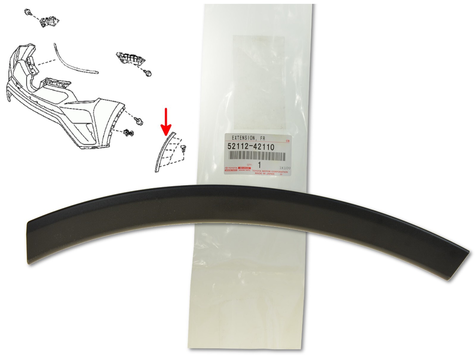 Extension Front Bumper Right 52112-42110 OE for Toyota Rav4 | eBay