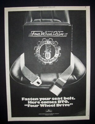 Bachman Turner Overdrive Four Wheel Drive 1975 Poster Type Ad, Advert v ...