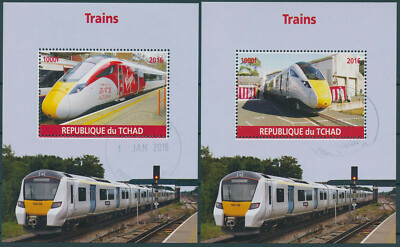 Chad 2016 CTO Railways Stamps Modern High Speed Trains Virgin Azuma 2x ...
