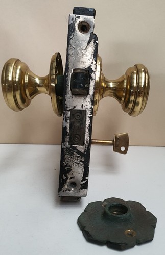 Antique Chubb Mortise Lock with Keys Made in England Replacement Knobs ...