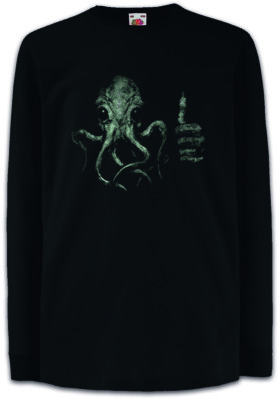 CTHULHU THUMB UP Kinder Langarm T-Shirt Horror Arkham H. P. Miskatonic ...