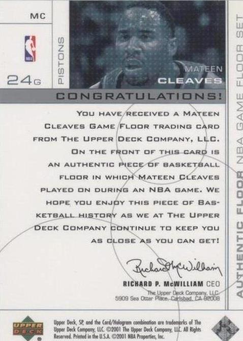 2000-01 SP Game Floor Edition - Mateen Cleaves #MC for sale | eBay