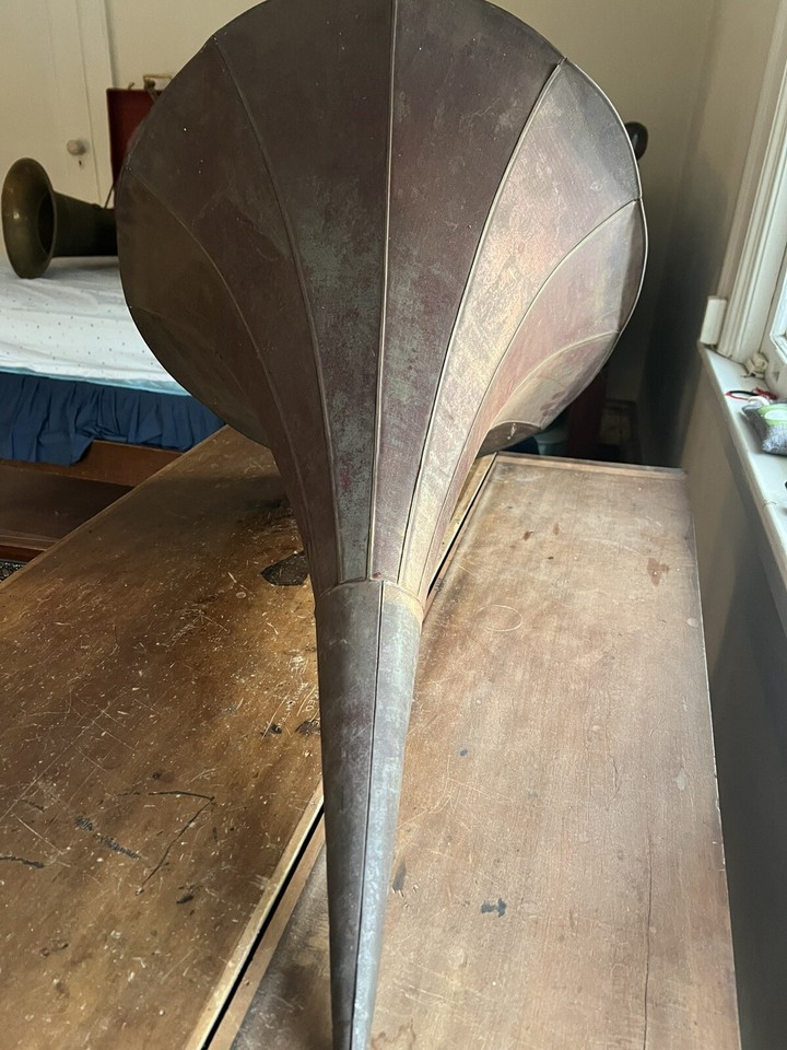 ANTIQUE VICTORIAN MORNING GLORY FLOWER PAINTED EDISON PHONOGRAPH MUSIC ...